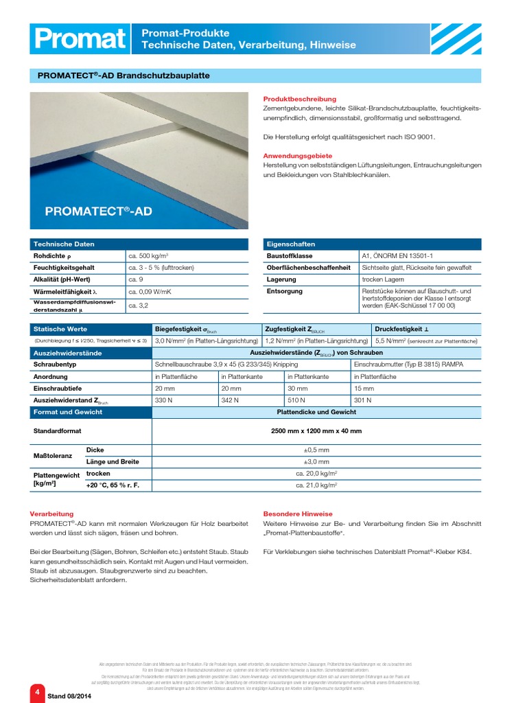 Technische Datenblatt PROMATECT®-AD | PDF