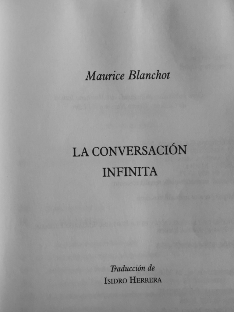 Blanchot - V. (La Conversación Infinita) | PDF