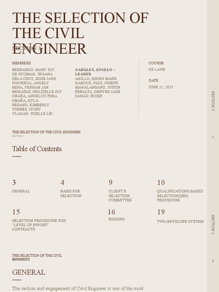 Civil Engineering Law Section 3 | PDF