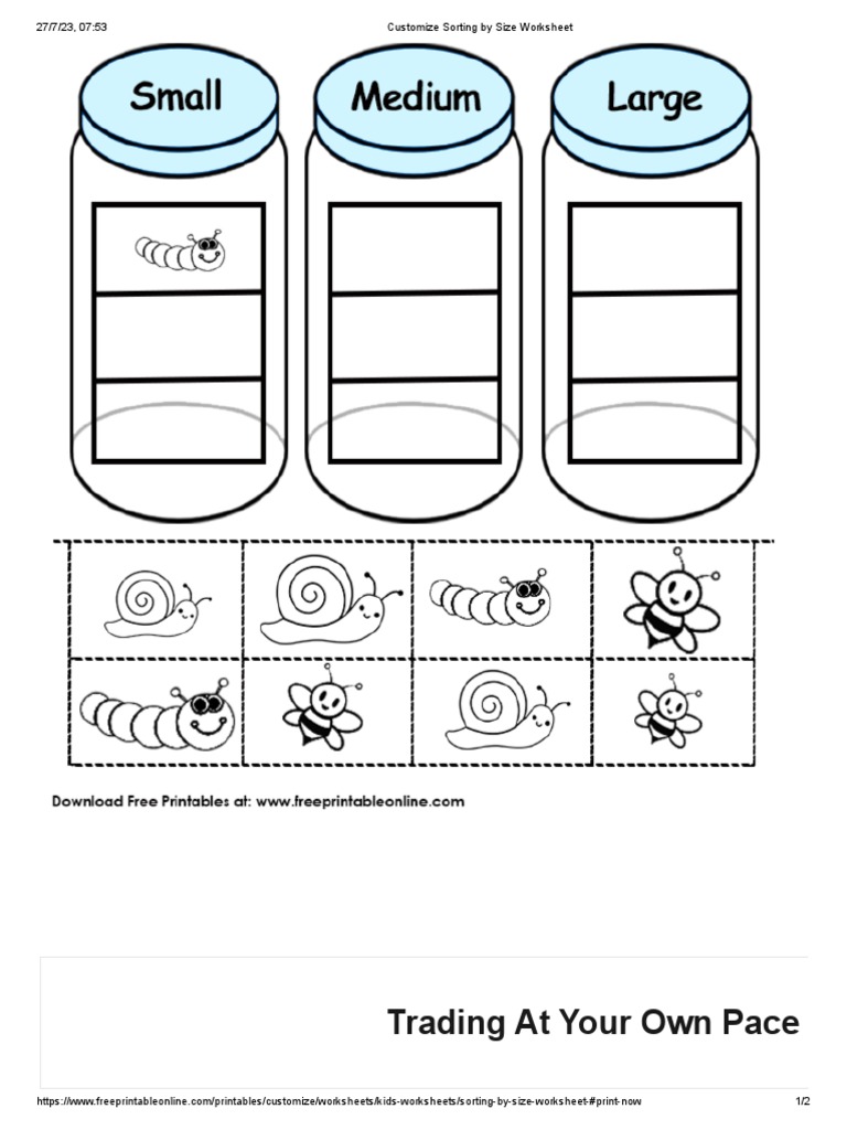 Customize Sorting by Size Worksheet | PDF