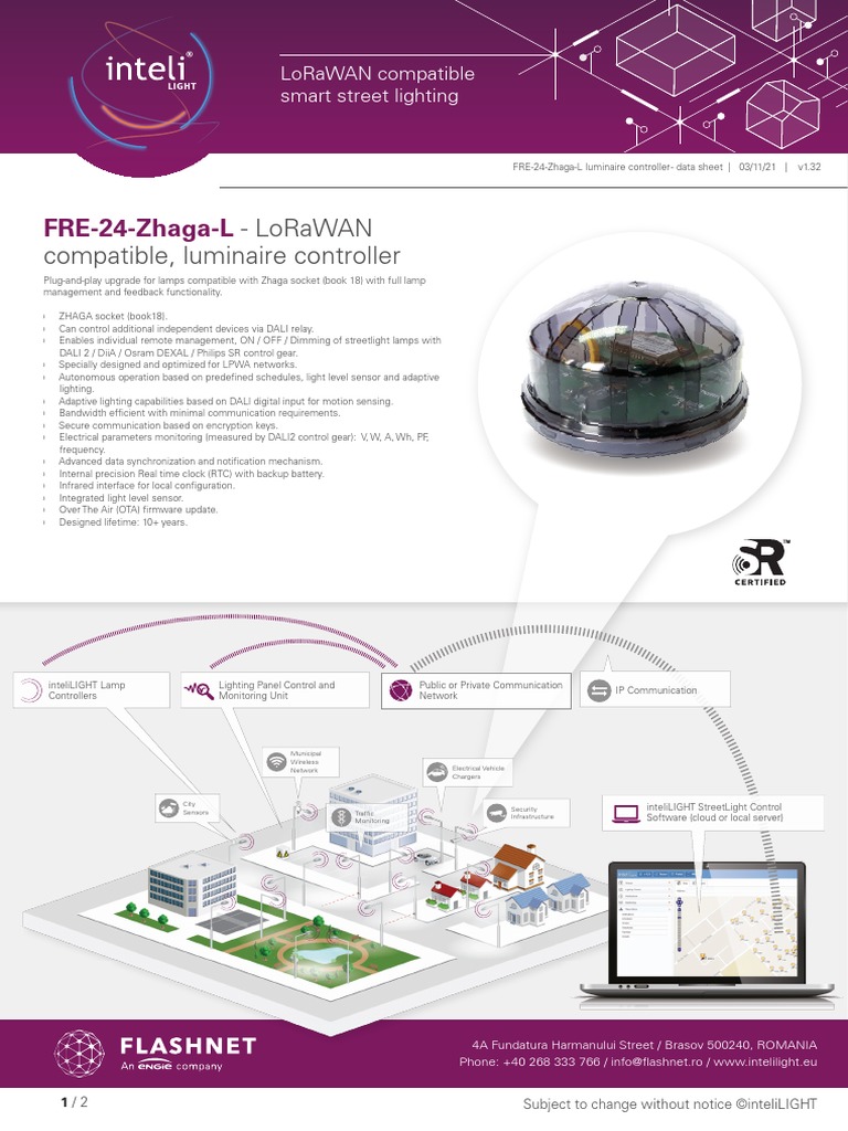 inteliLIGHT LoRaWAN Brochure v2.8 en Web | PDF | Computer Network | Computing