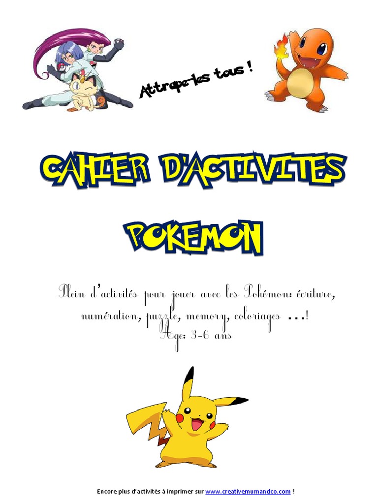 Activités Pokémon pour enfants 3-6 ans | PDF | Pokémon | Jeux vidéo