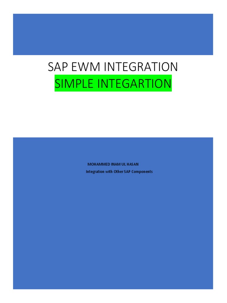 SAP EWM Integration Guide | PDF