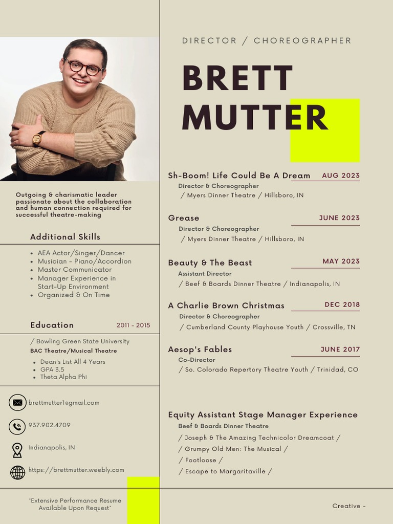 Brett Mutter Director Resume | PDF