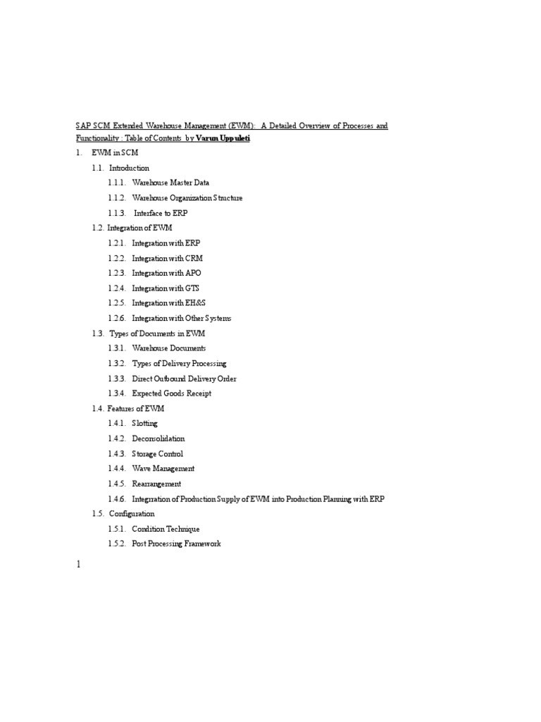 SCM EWM A Detailed Overview of Processes and Functionality | PDF ... SCM EWM A Detailed Overview of Processes and Functionality | PDF ...
