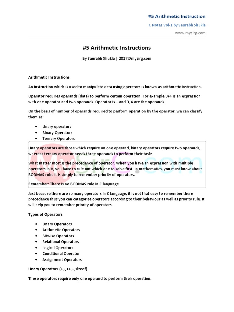#5 Arithmetic Instruction | PDF | Division (Mathematics) | Arithmetic