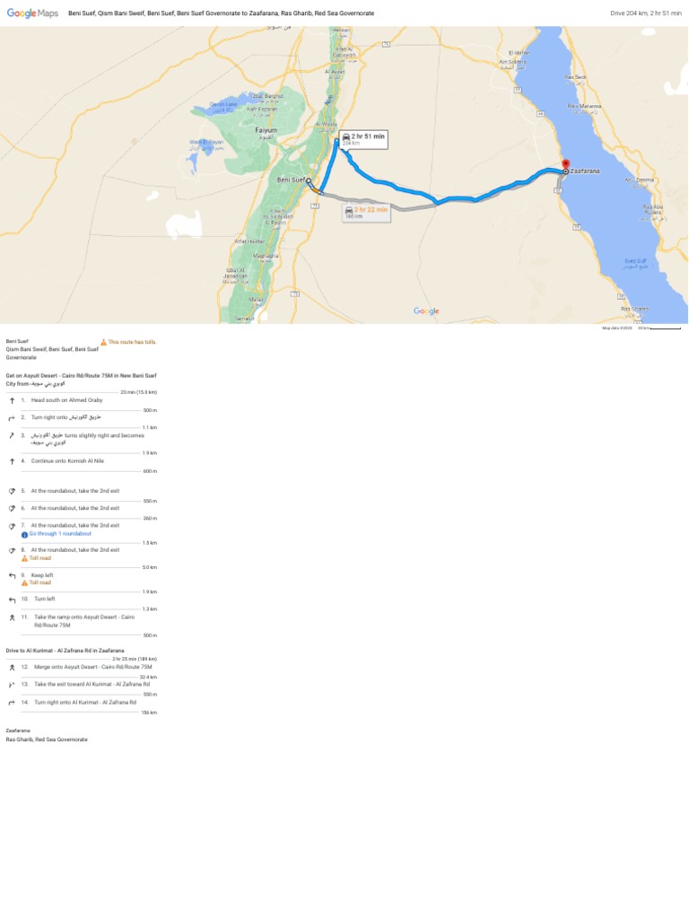 Beni Suef To Zaafarana, Ras Gharib, Red Sea Governorate - Google Maps ...