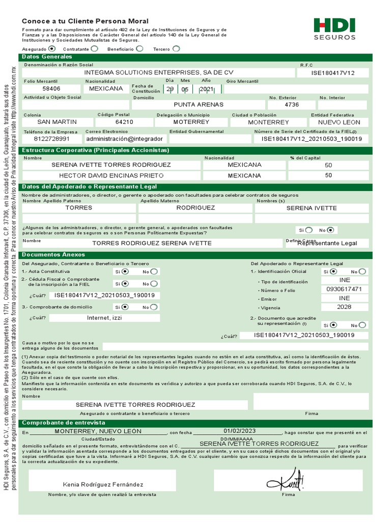 Conoce Tu Cliente Persona Moral Actualizado | PDF