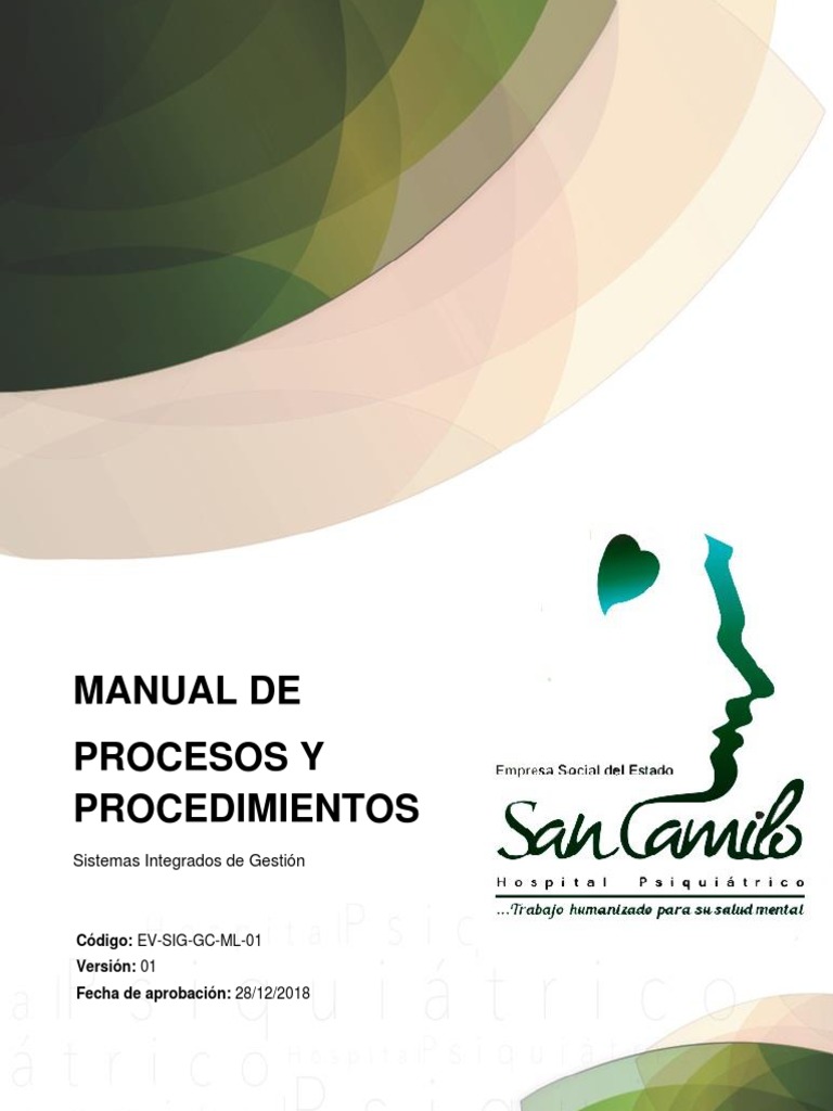 MANUAL DE PROCESOS Y PROCEDIMIENTOS ESE SAN CAMILO Ok | PDF | Calidad ...