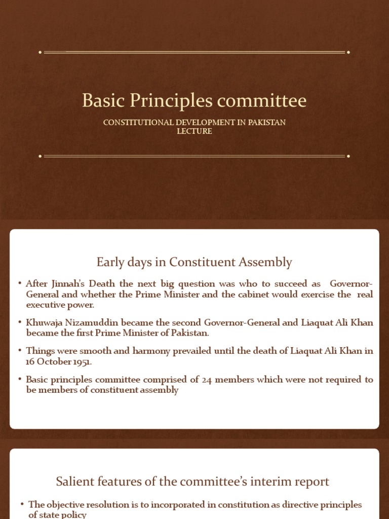 Basic Principles committee | PDF