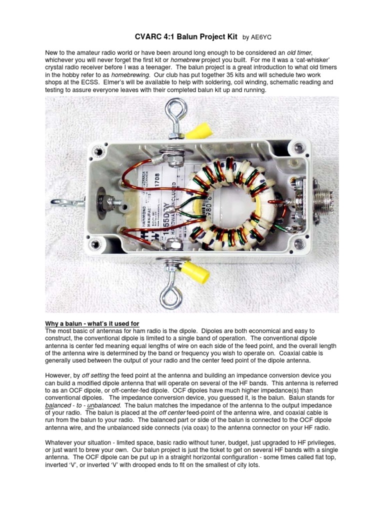 Balun Intro and Construction 1 | PDF | Electrical Connector | Antenna ...
