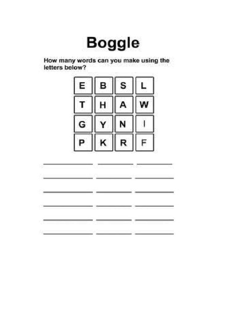 BOGGLE | PDF