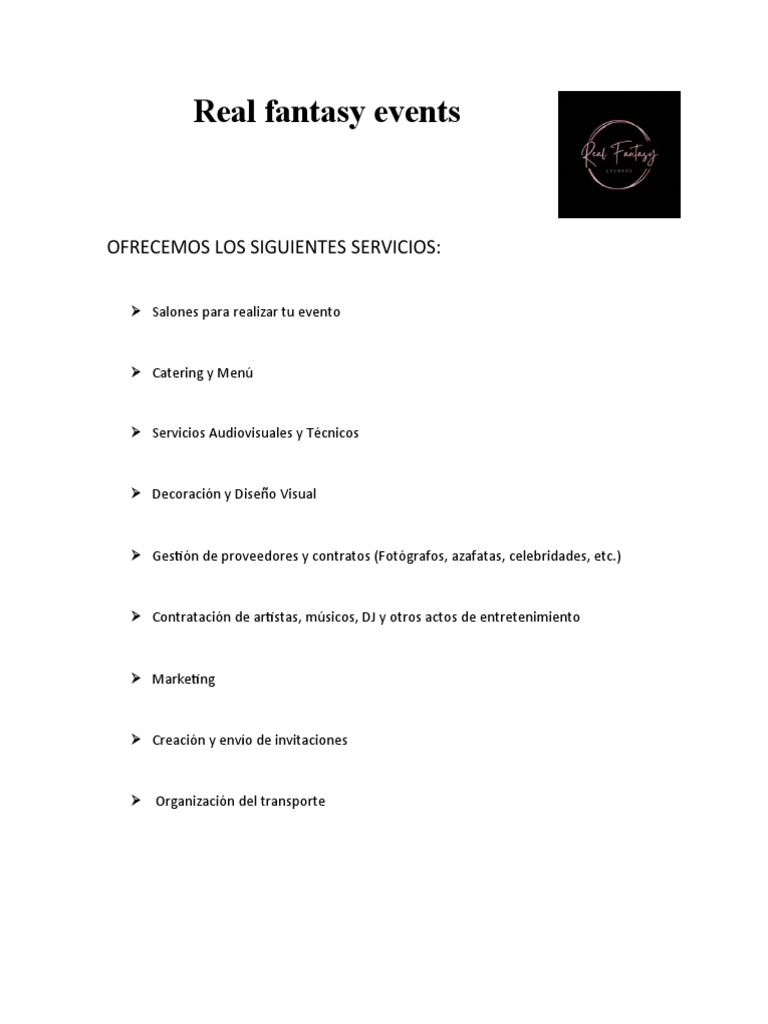 Real Fantasy Events Pdf Derecho