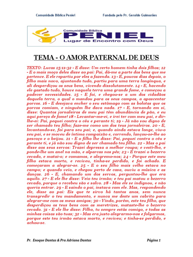 O Amor Paternal de Deus | PDF | Pecado | Amor