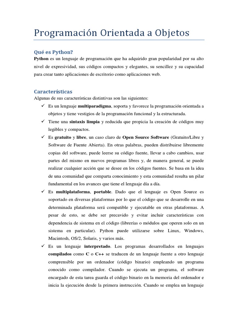 INTRODUCCIÓN A PYTHON | PDF | Python (lenguaje de programación ... INTRODUCCIÓN A PYTHON | PDF | Python (lenguaje de programación ...