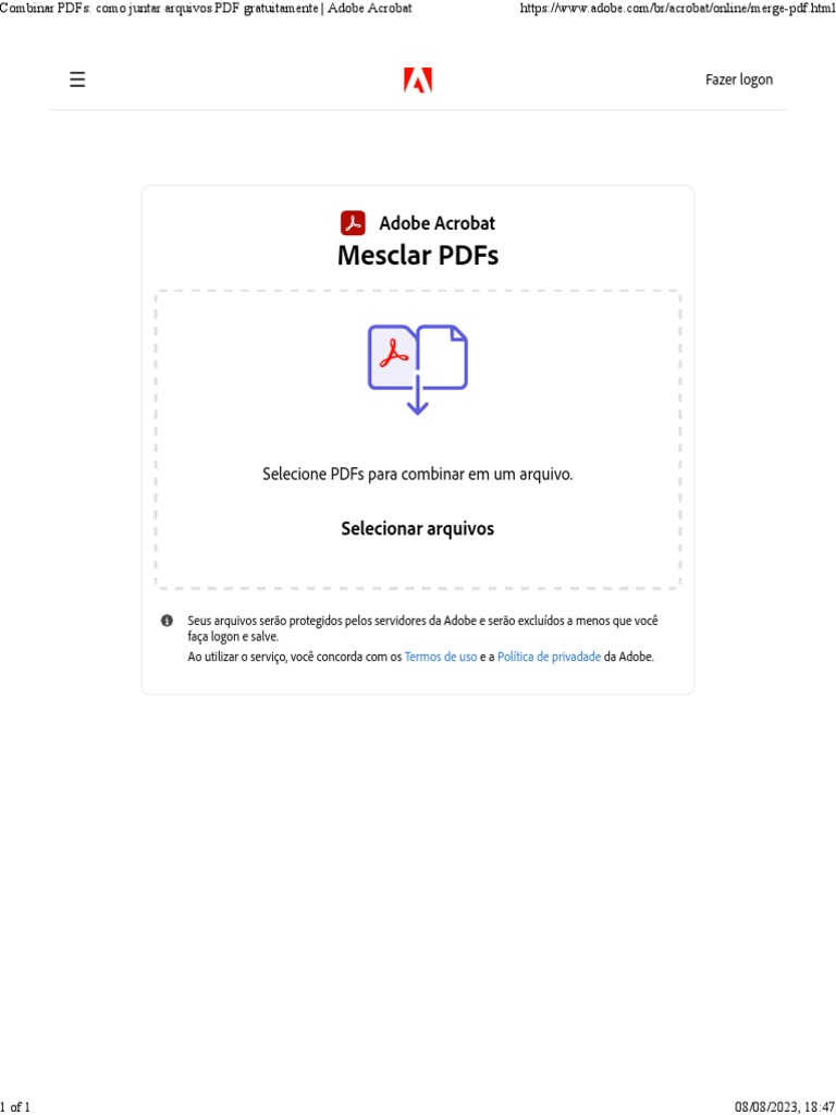 Combinar PDFs Como Juntar Arquivos PDF Gratuitamente Adobe Acrobat | PDF