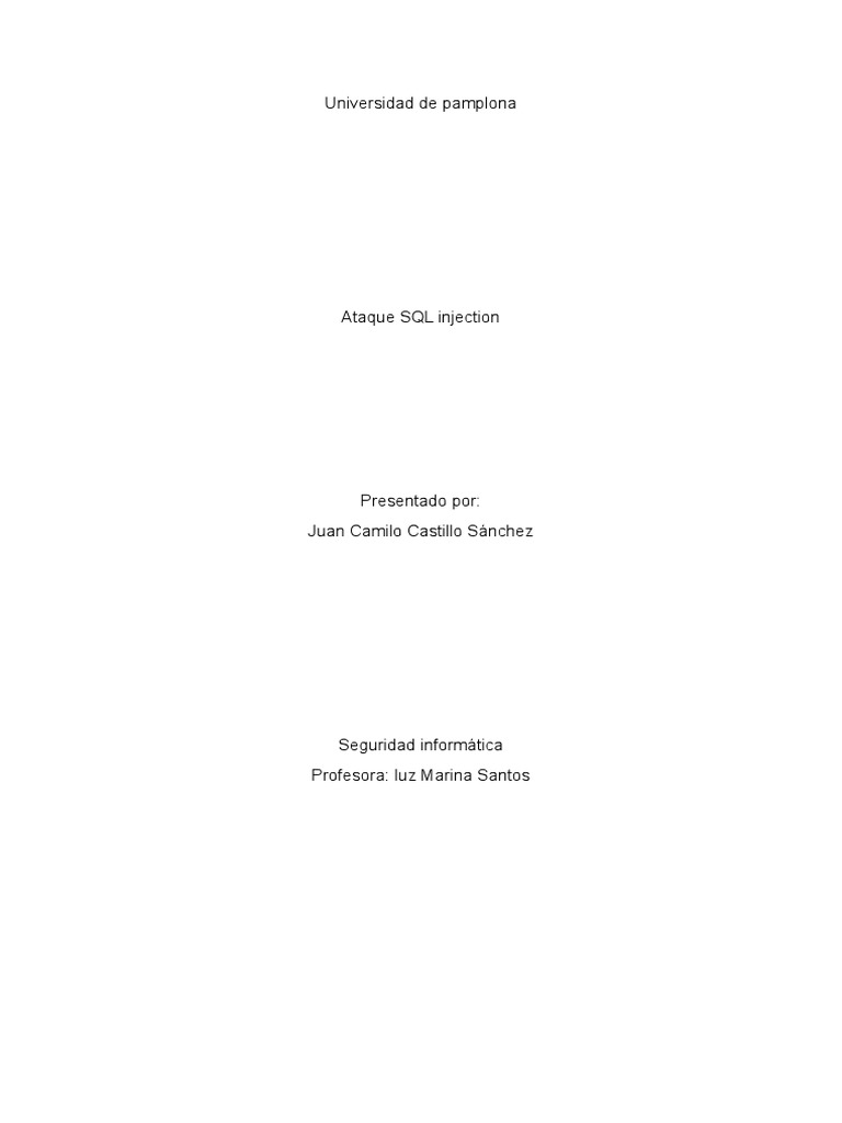 Informe de SQL Injection | PDF