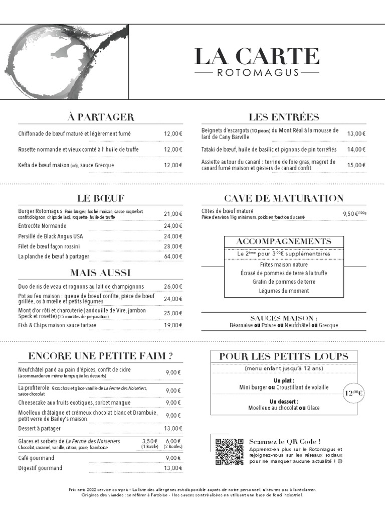 Rotomagus Carte Mets - Janvier 2022 | PDF