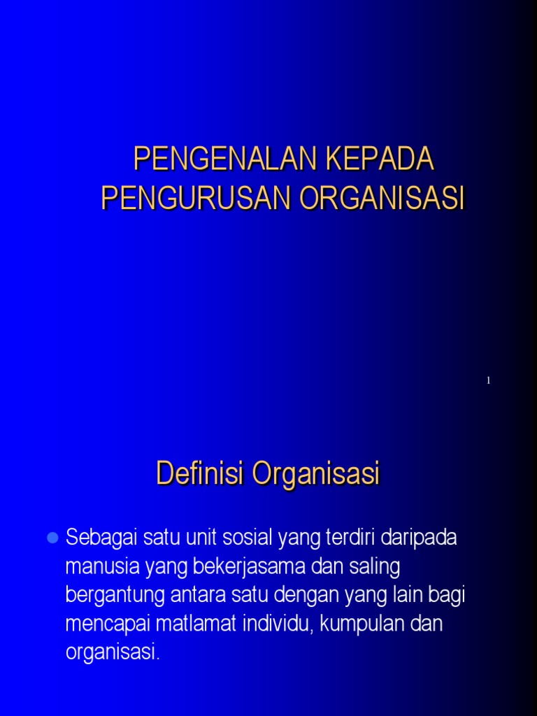 Pengurusan Organisasi | PDF
