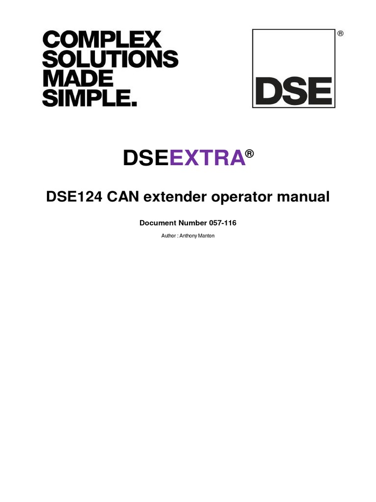 DSE124 Operators Manual | PDF