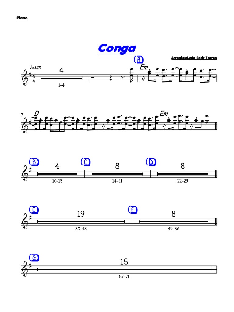 Conga Partituras - Piano | PDF