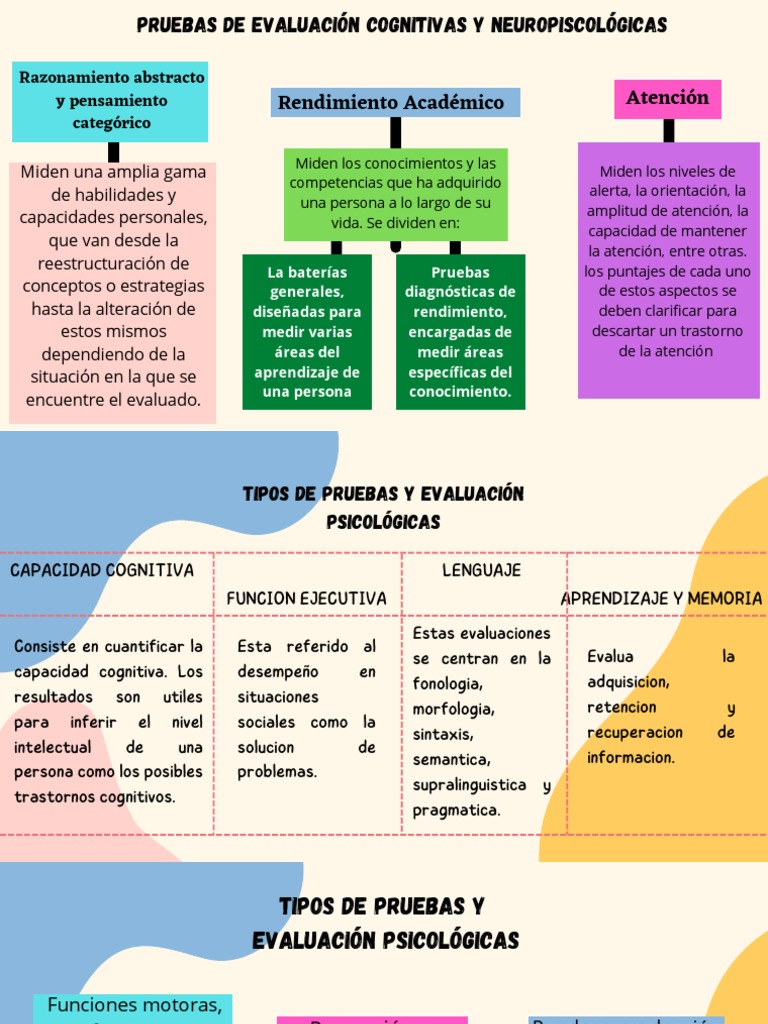 Pruebas de Evaluación Cognitivas y Neuropsicológicas | PDF