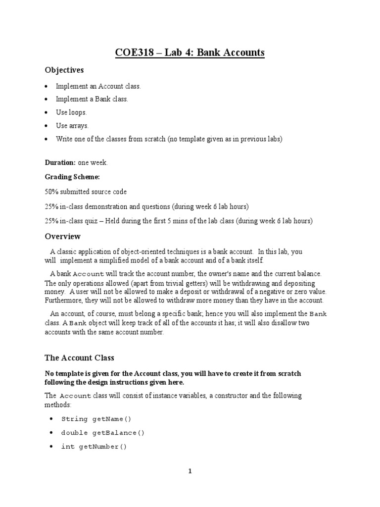 Lab 4 Pdf Programming Constructor Object Oriented Programming