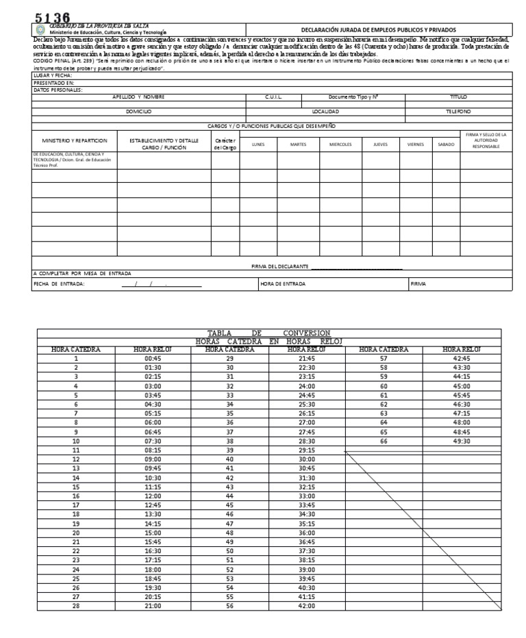 DDJJ 5136 Nueva y Tabla de Conversion | PDF