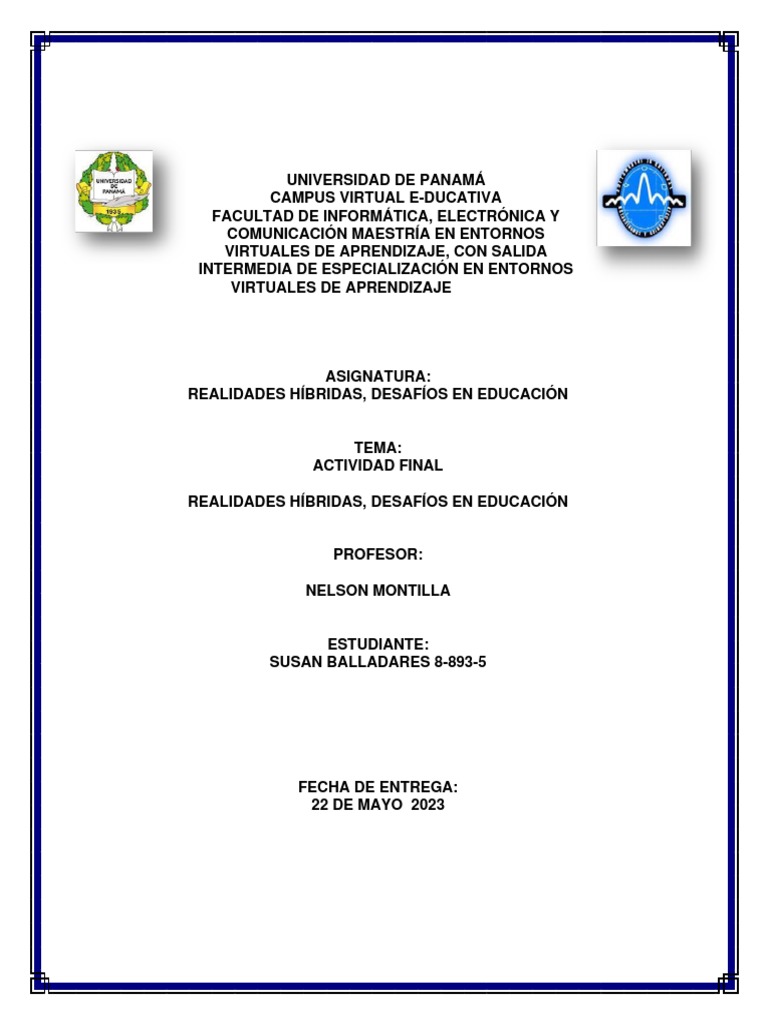 Proyecto Final - Realidades Híbridas, Desafíos en Educación | PDF | Enseñando | Ciencia cognitiva
