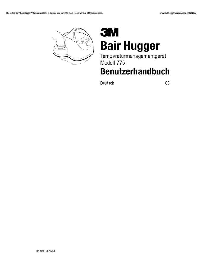 3M Bair Hugger Therapy Model 775 Service Manual German | PDF