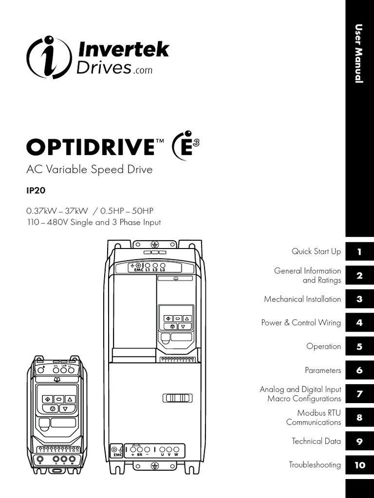 Invertek Optidrive E3 Ip20 Manual | PDF