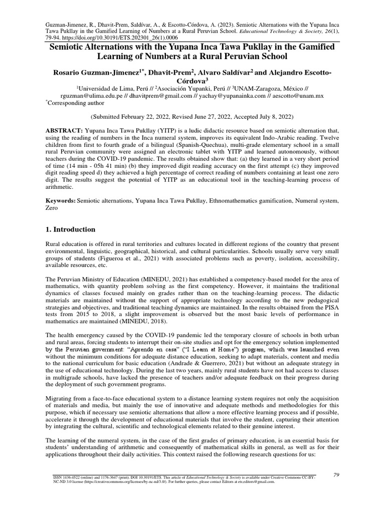 2023-GUZMAN-DHAVIT-ESCOTTO - Semiotic Alternations With The Yupana-ETS ...