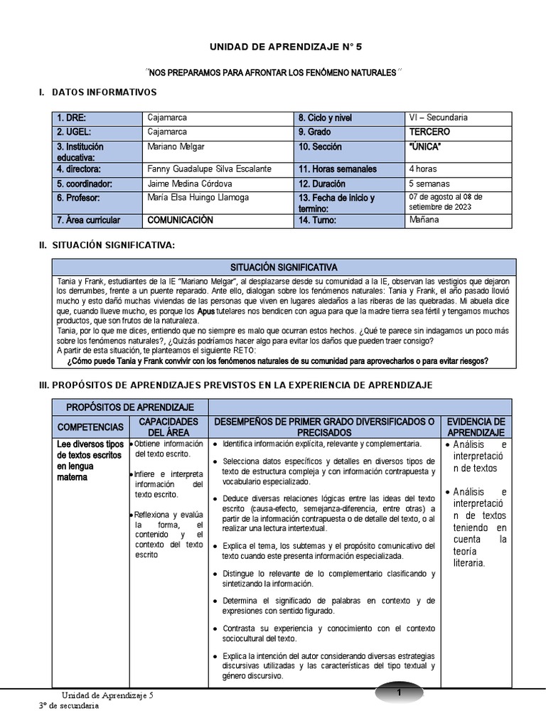 Unidad 3 Grado Descargar Gratis Pdf Aprendizaje Información