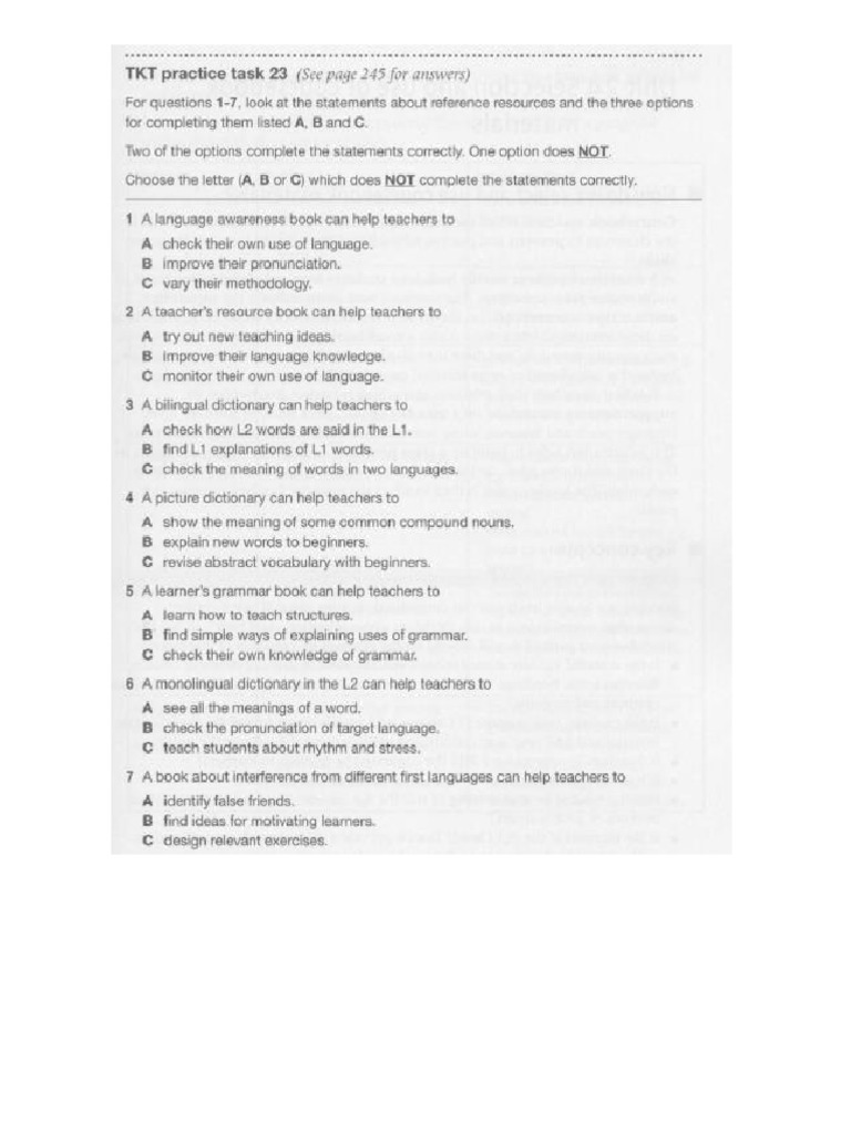 TKT Task Unit 23 | PDF