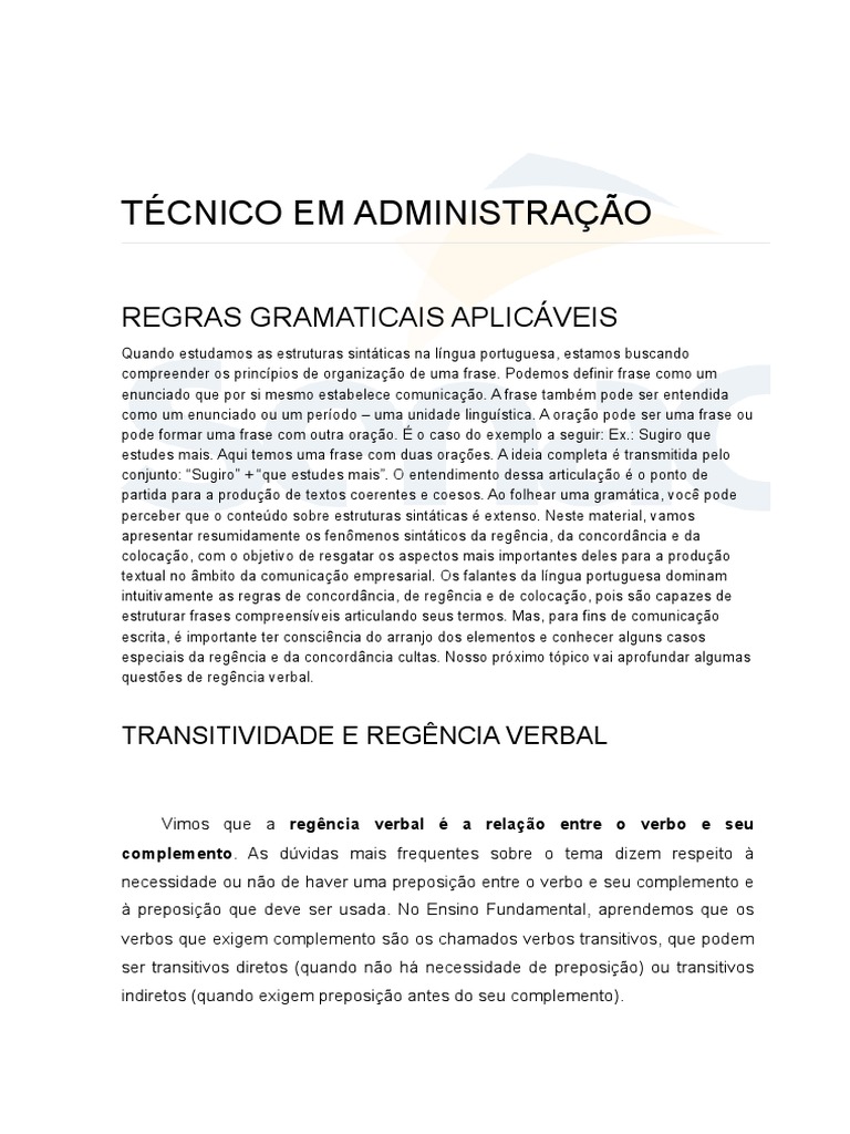 Regras Gramaticais Aplicáveis | PDF | Gramática | Linguística
