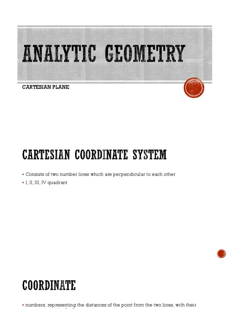 Analytic Geometry | PDF