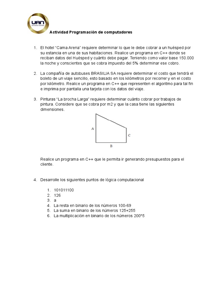Actividad 1 Programación de Computadores | PDF