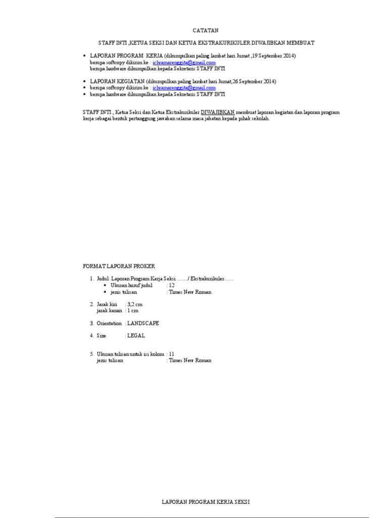 Format Laporan Proker | PDF