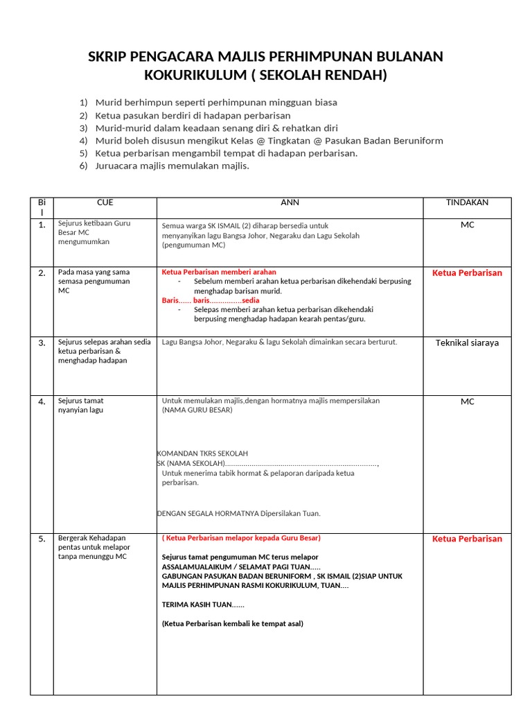 Teks Perhimpunan Koko | PDF