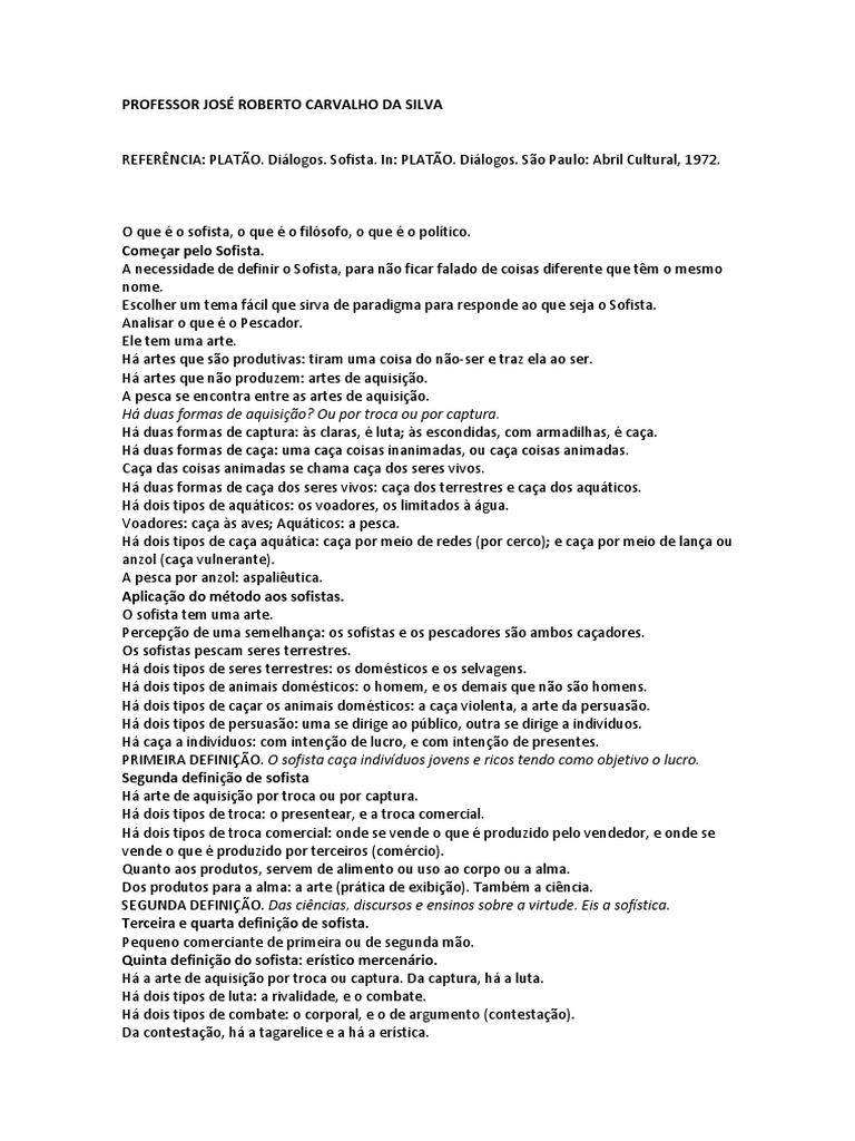 O Sofista - Estudo | PDF