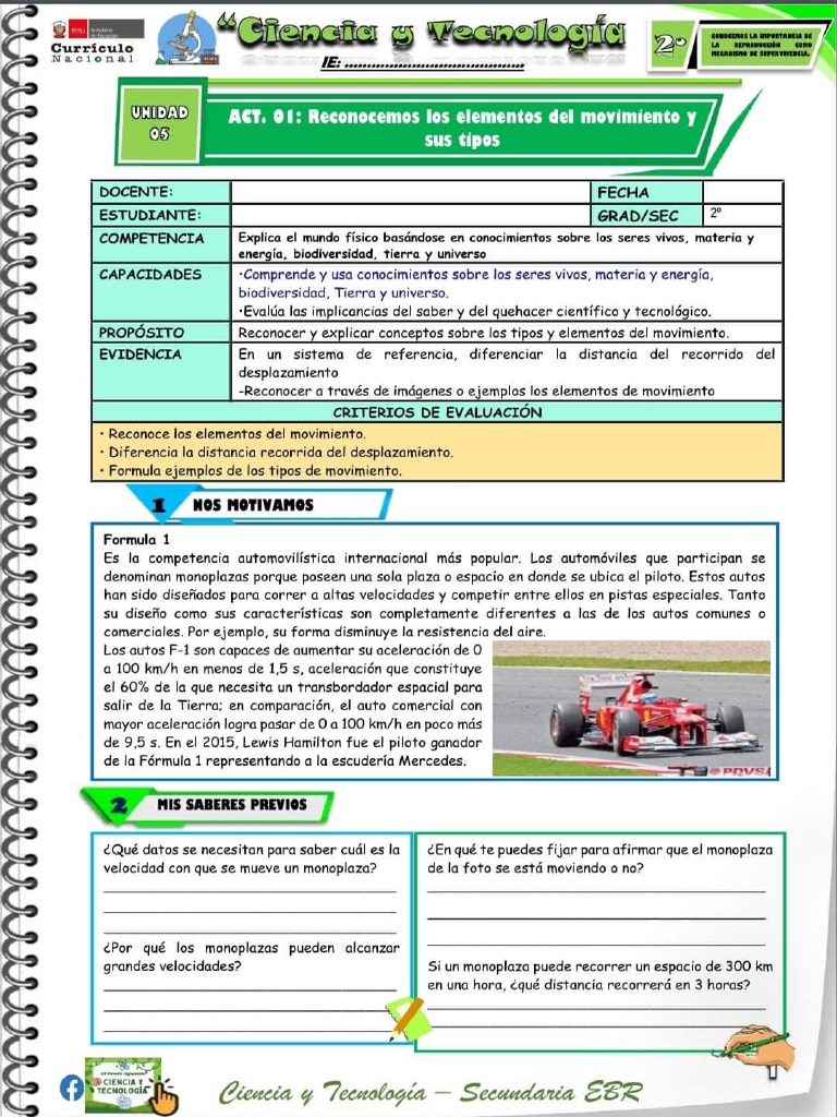 Reconocemos Los Elementos Del Movimiento y Sus Tips | PDF