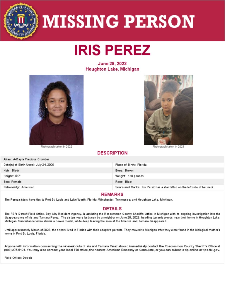 MISSING PERSON: Iris Perez | PDF