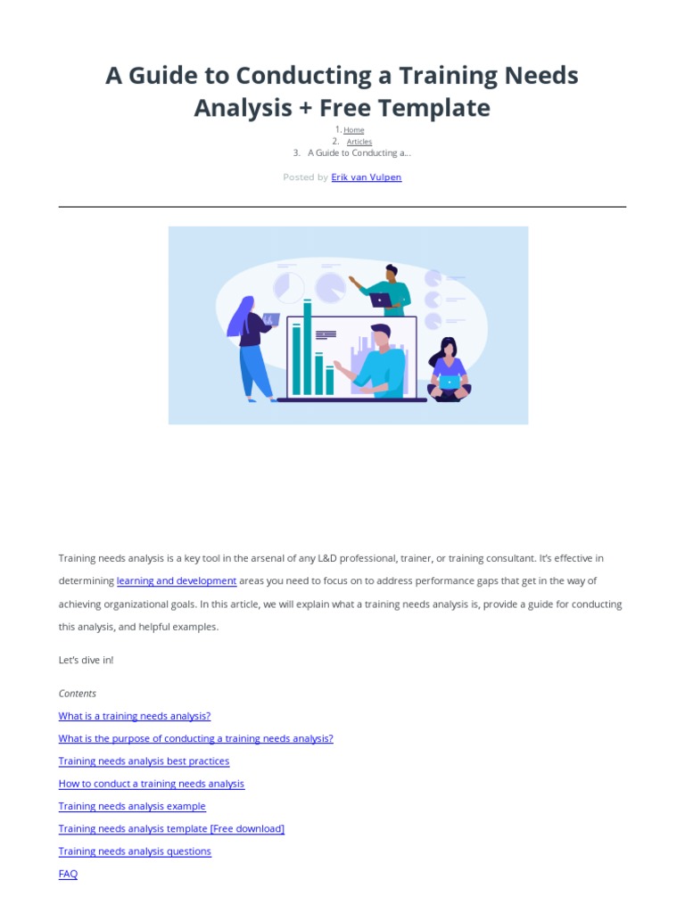 A Guide To Conducting A Training Needs Analysis | PDF