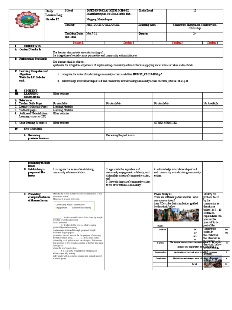 DLL Ces 12 | PDF | Learning | Rubric (Academic)