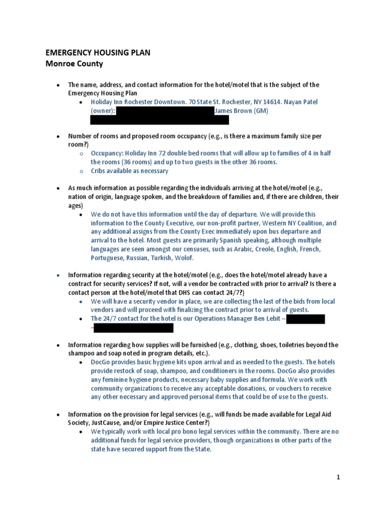 Monroe County Emergency Housing Plan | PDF | Health Care