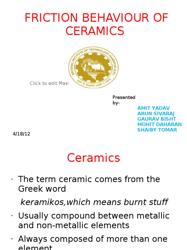 Friction of Ceramics | PDF | Ceramics | Friction
