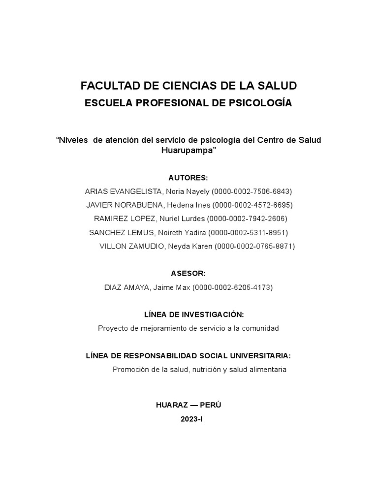 Informe de Psicologia de La Salud | PDF