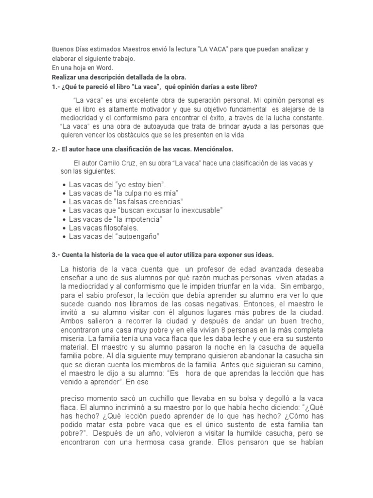 Lectura La Vaca | PDF