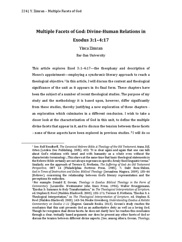 Multiple Facets of God Divine Human Relations in Exodus 3 1 4 17 | PDF ... Multiple Facets of God Divine Human Relations in Exodus 3 1 4 17 | PDF ...