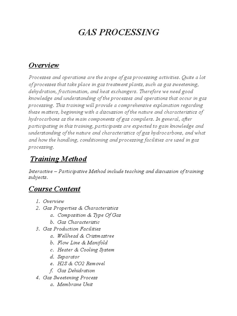 Silabus Gas Processing | PDF